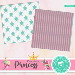Little Princess Digital Paper Cute Girl Printables Patterns Princess ...