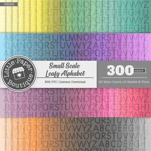 Alphabet Pattern Letters ABC Digital Paper Set Rainbow Colours & White ...