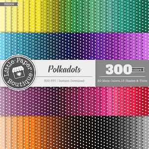 100 Tiny Polka Dot Digital Paper Digital Rainbow Polka Dot Paper Polka ...