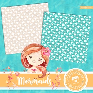 The Little Mermaid Digital Paper Princess Ariel Scrapbook - Etsy