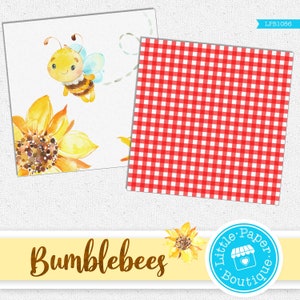 Bumble Bee Digital Papers, Honeybee Digital Patterns, Bee Papers ...