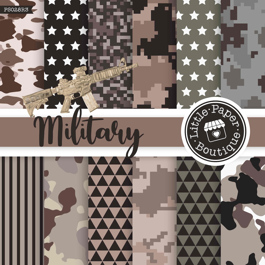 Military Paper,military Scrapbook,camo Paper,digital Scrapbook ...