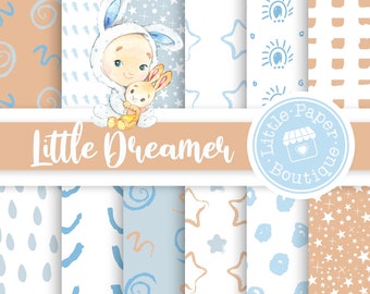 A Boy Life Digital Paper Pack, Printable Boys Scrapbook Papers, Kids ...