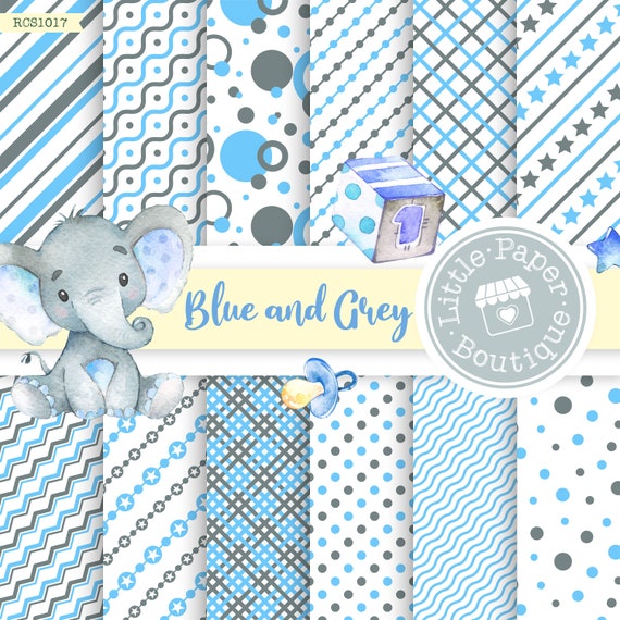 Baby Blue Digital Paper Blue Grey Baby Boy Digital Paper - Etsy
