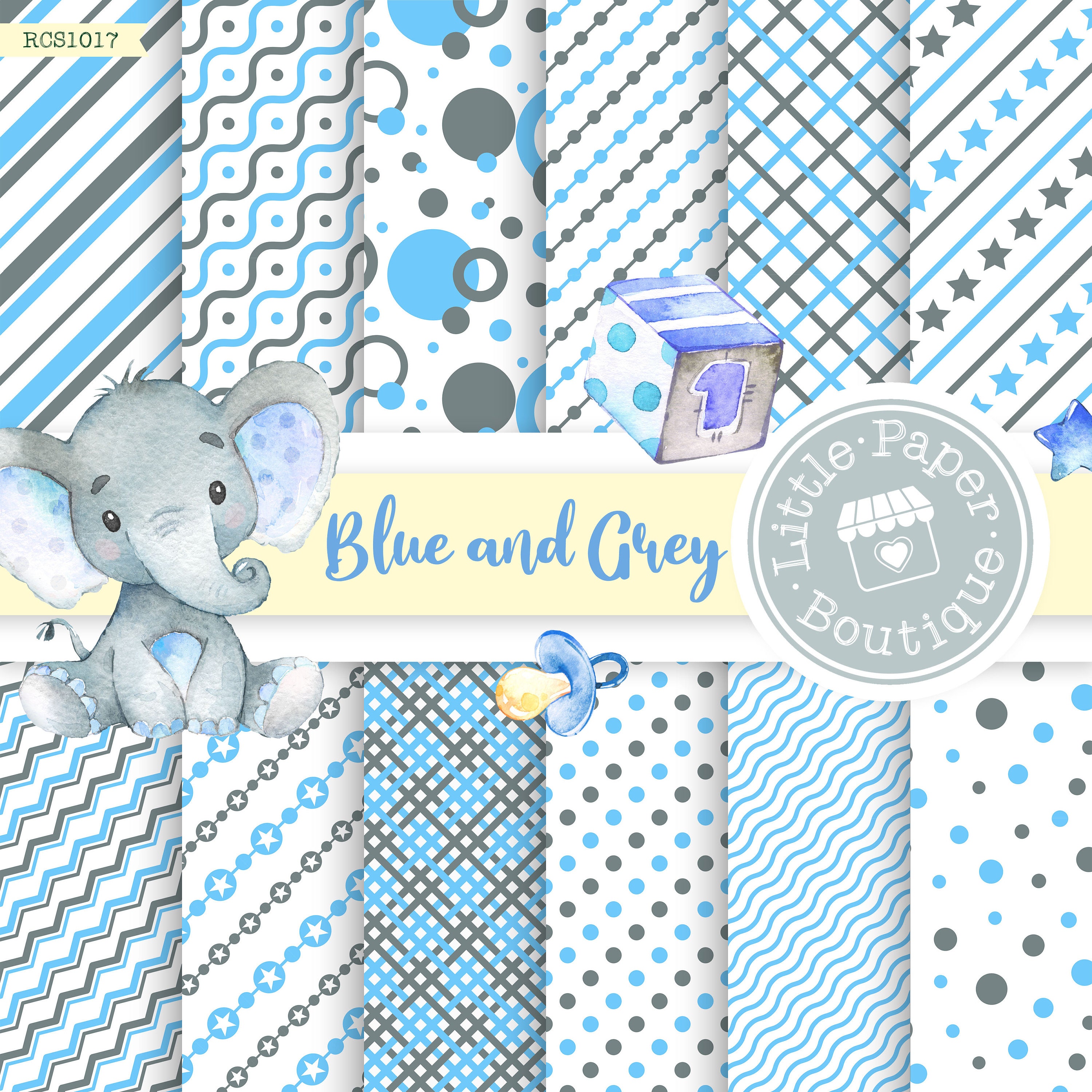 Baby Blue Digital Paper Blue Grey Baby Boy Digital Paper - Etsy