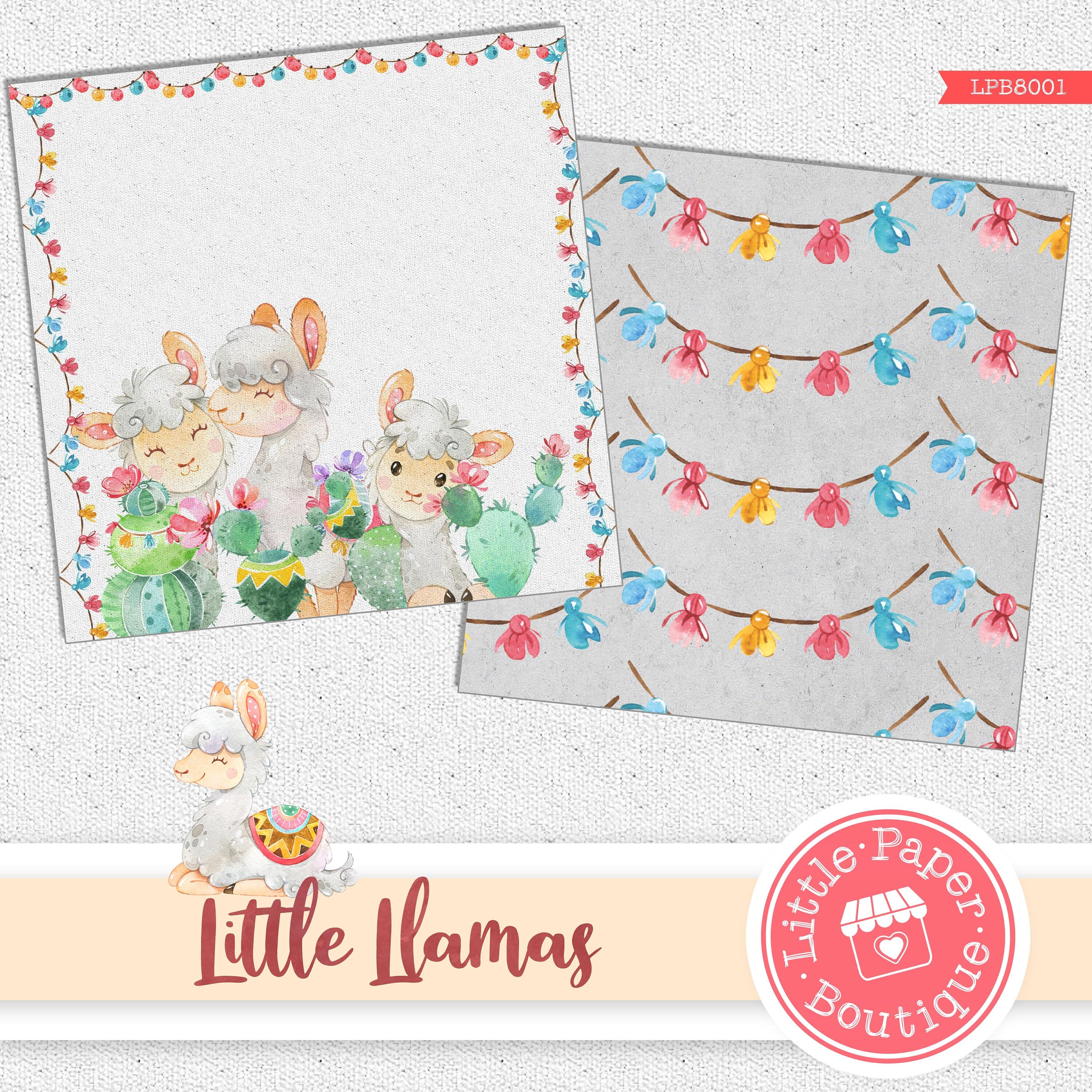 Llama Clipart Llama Digital Paper Llama Scrapbook Papers - Etsy