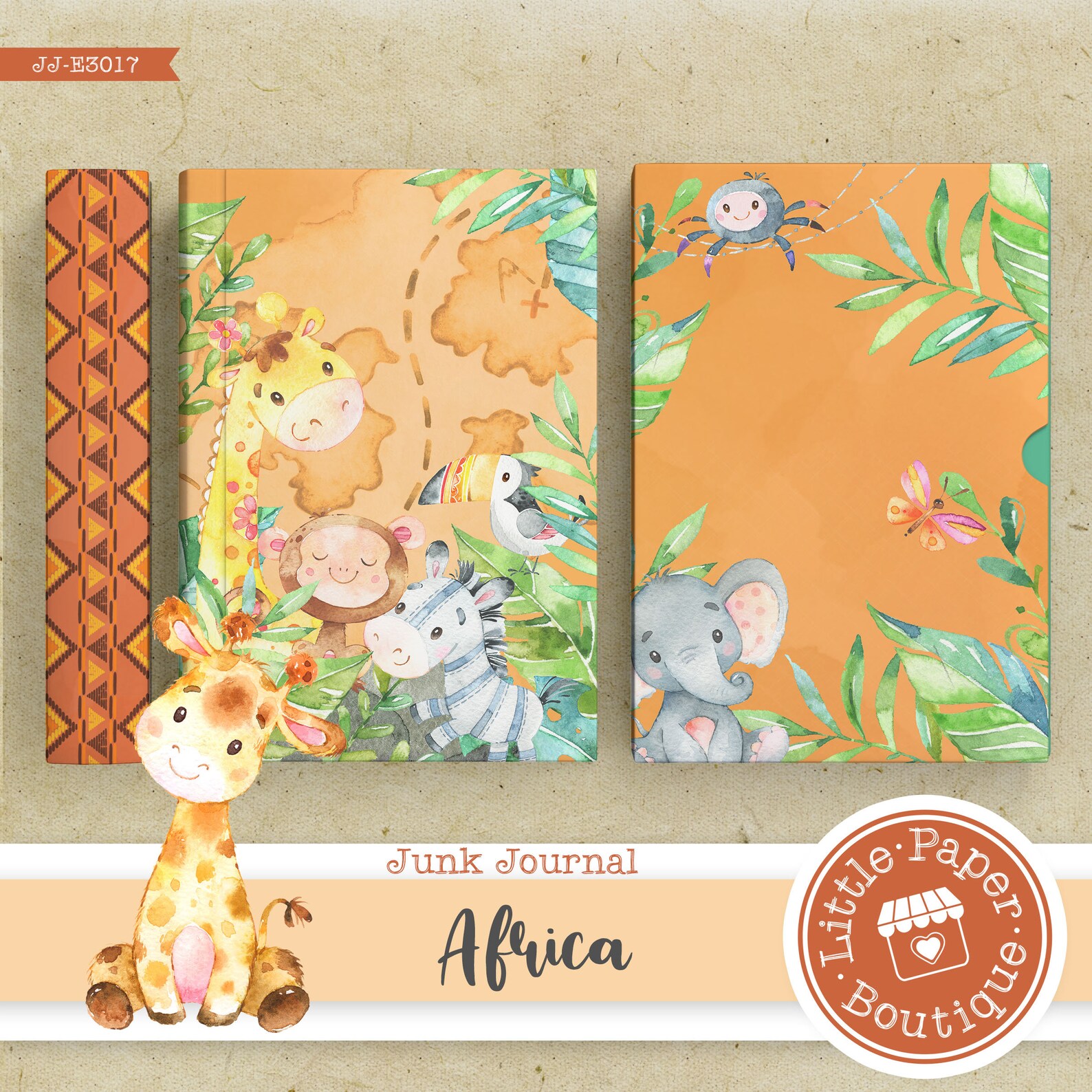 Safari Digital Papers Pack Printable Sheets Scrapbooking - Etsy