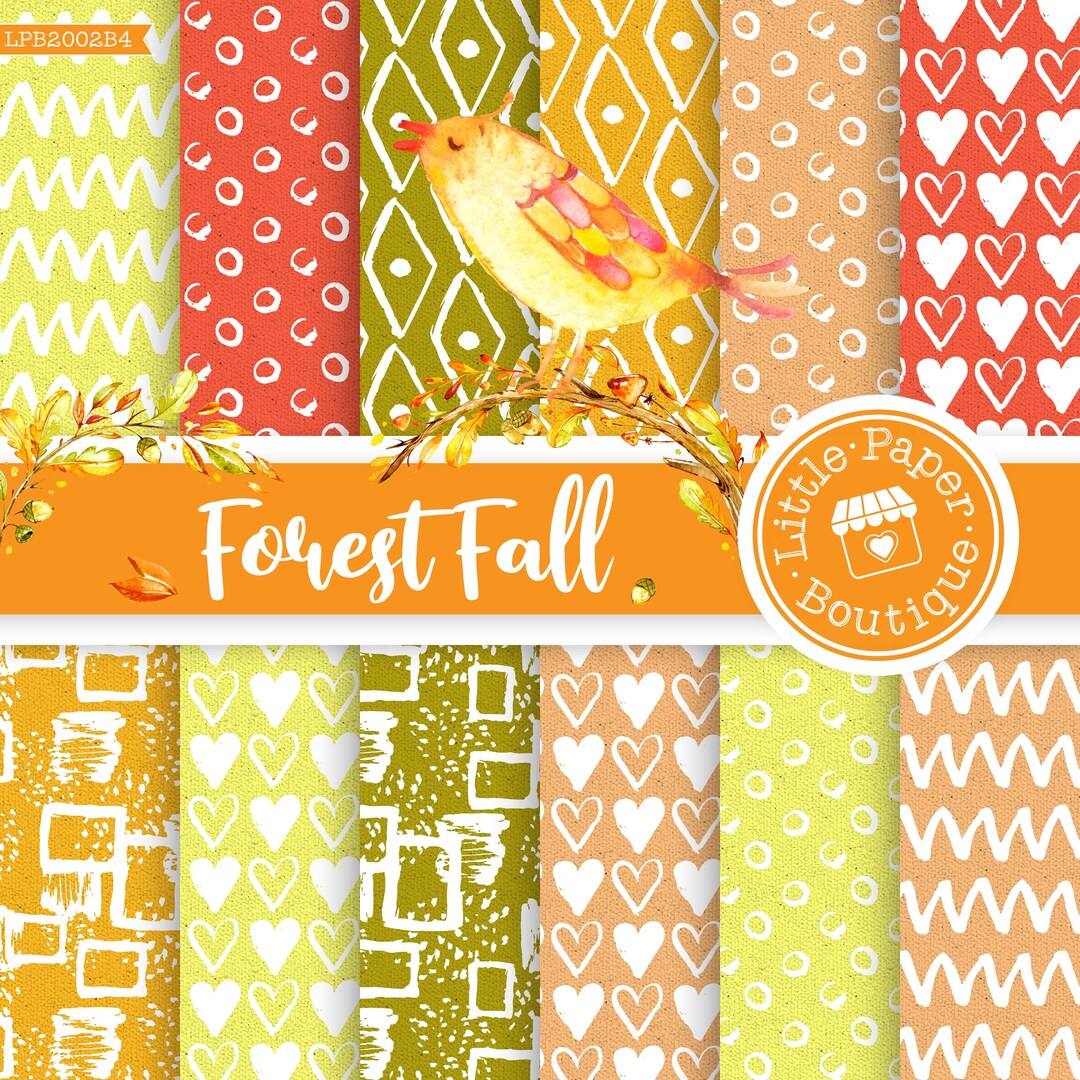 Fall Digital Paper, Fall Scrapbook Paper, Thanksgiving, Autumn, Digital ...