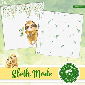 Sloths Digital Papers, Cute Sloths, Sloths Pattern, Summer Digital ...