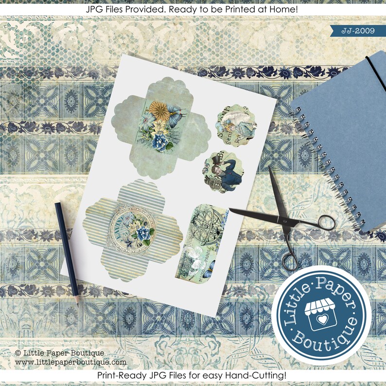 Vintage French Blue Digital Junk Journal Kit FULL KIT With - Etsy