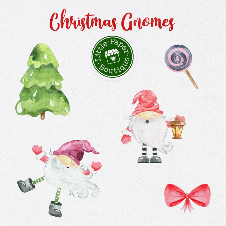 Gnome Clipart Printable Christmas Gnomes Clipart. - Etsy