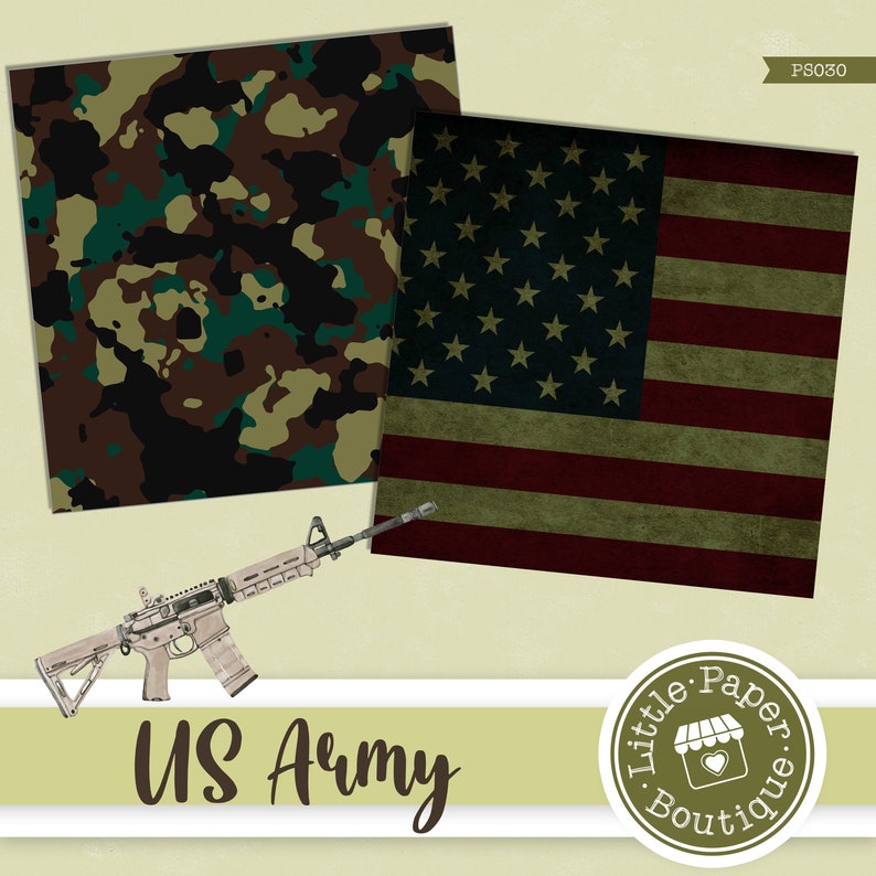 US Army Digital Paper Army Theme Scrapbook Military - Etsy