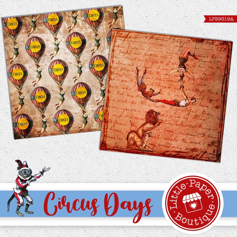 Vintage Circus Paper Pack Circus Digital Paper Circus - Etsy