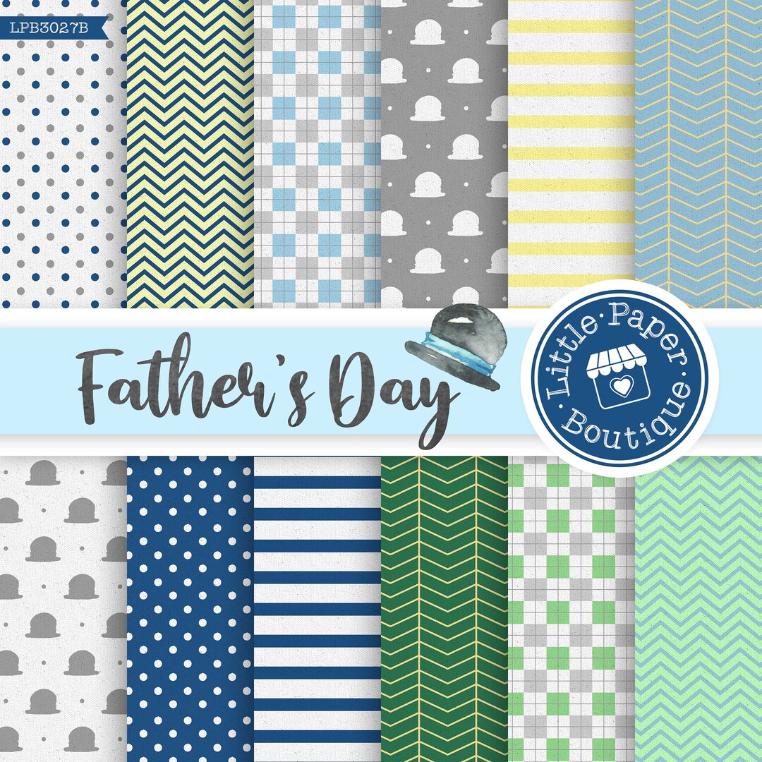 Dad Father Scrapbook Paper (happy Fathers Day) Digital Paper Pack ...