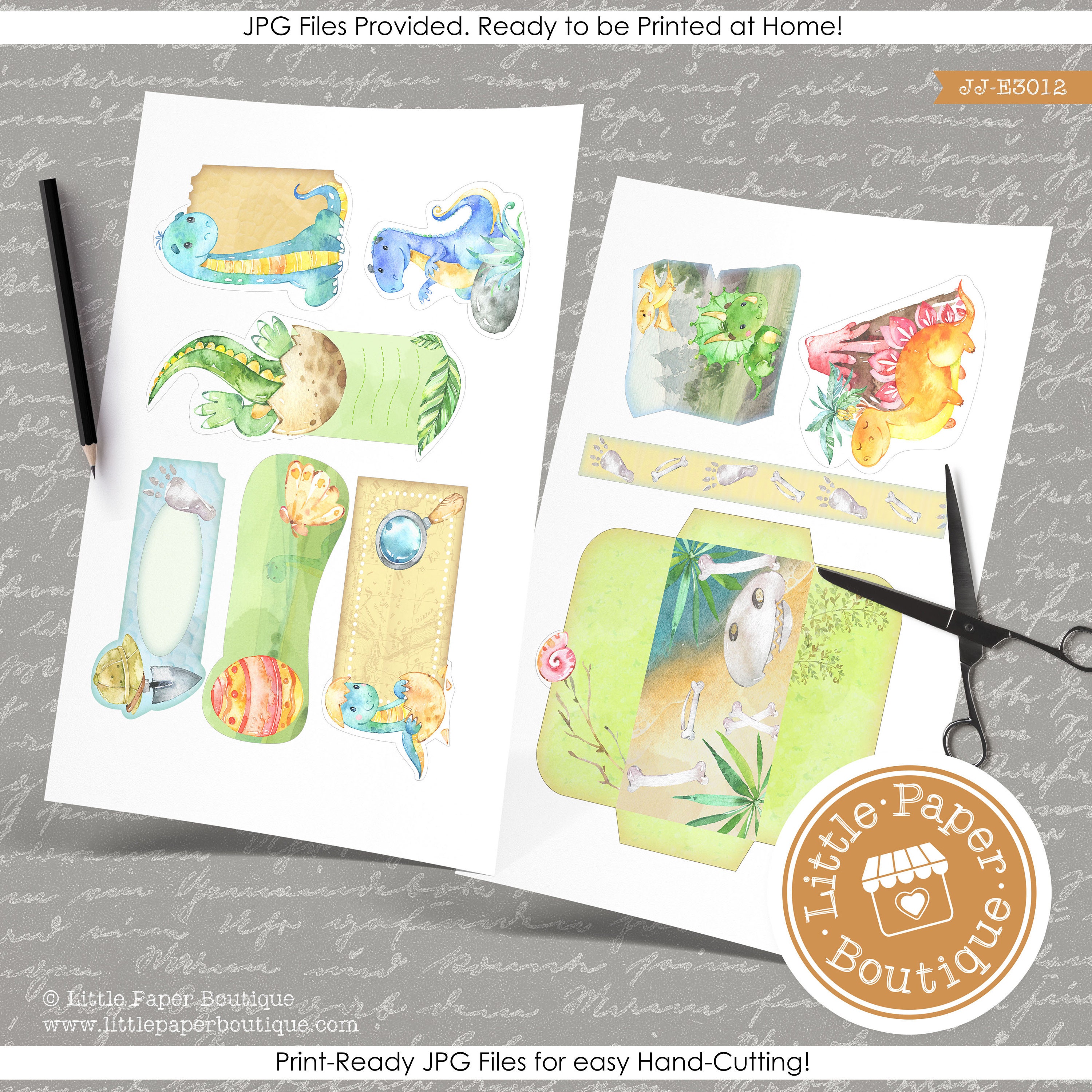 Dinosaur Jurassic Digital Junk Journal Kit (FULL KIT) With Scrapbook ...