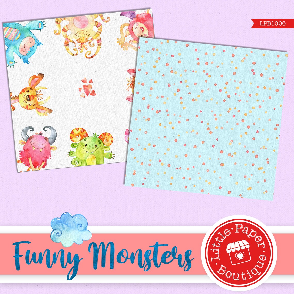 Monster School Digital Paper Backgrounds for Digital - Etsy