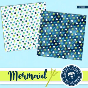 Mermaid Glitter Digital Papers, Nautical Papers, Ocean Papers, Glitter ...