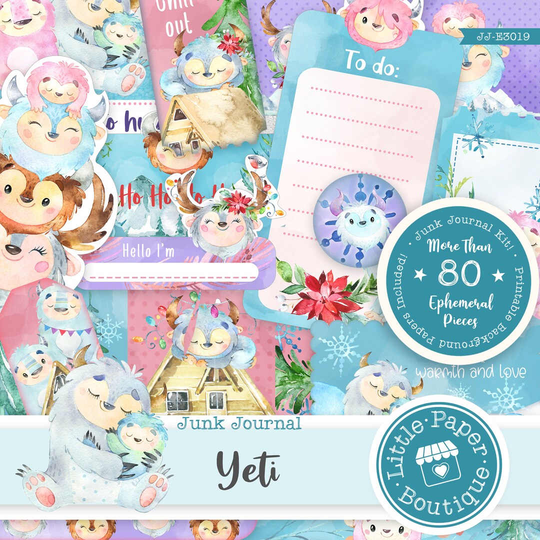 Mountain Arctic Yeti Monster Digital Junk Journal Kit (FULL KIT) With ...