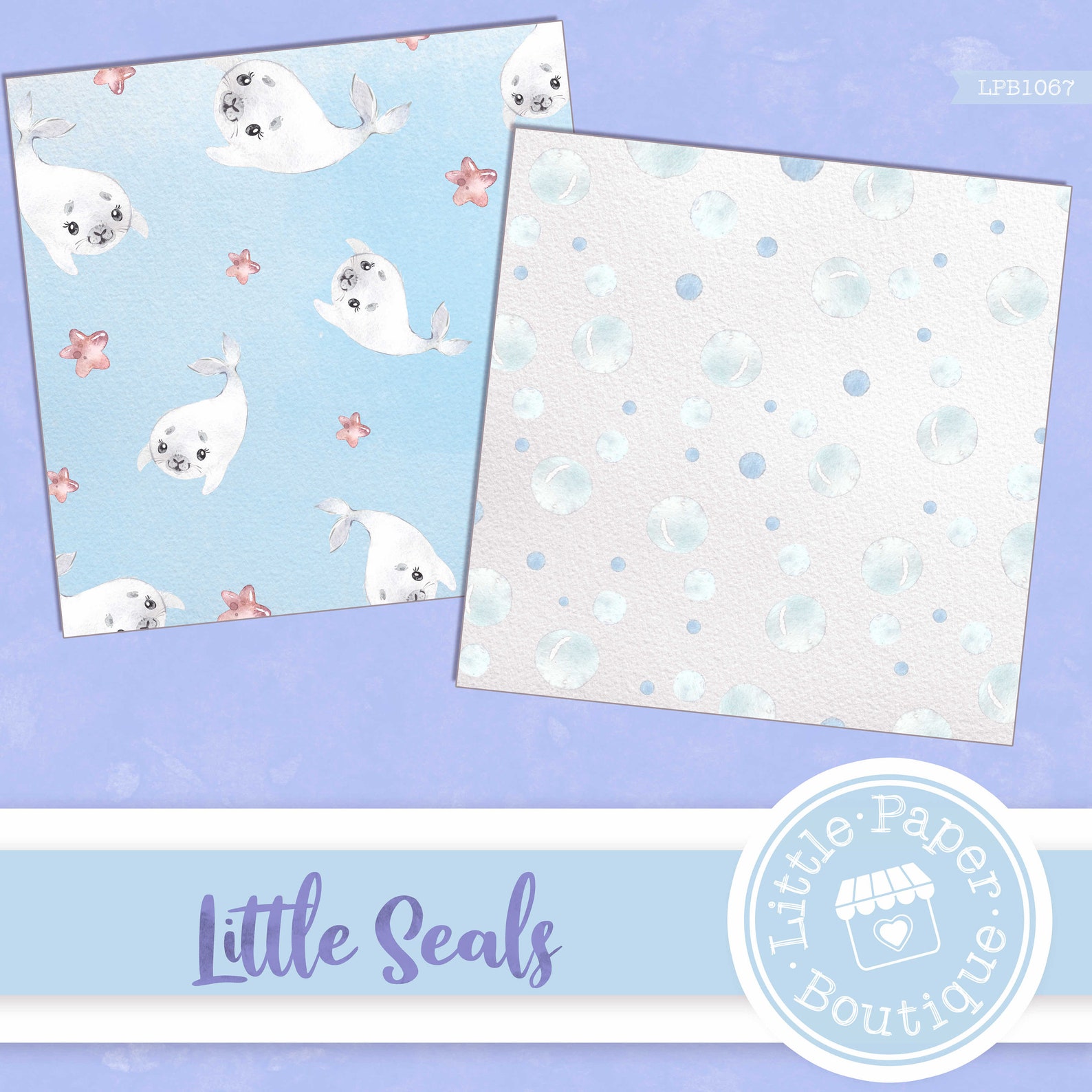 Seal Digital Paper Seal Pattern Ocean Pattern Seal Pattern - Etsy