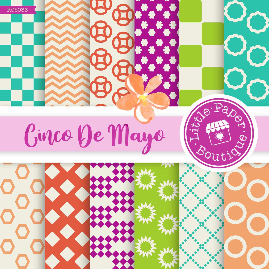 Cinco De Mayo Digital Papers Cinco De Mayo Clipart Fiesta Digital Paper ...