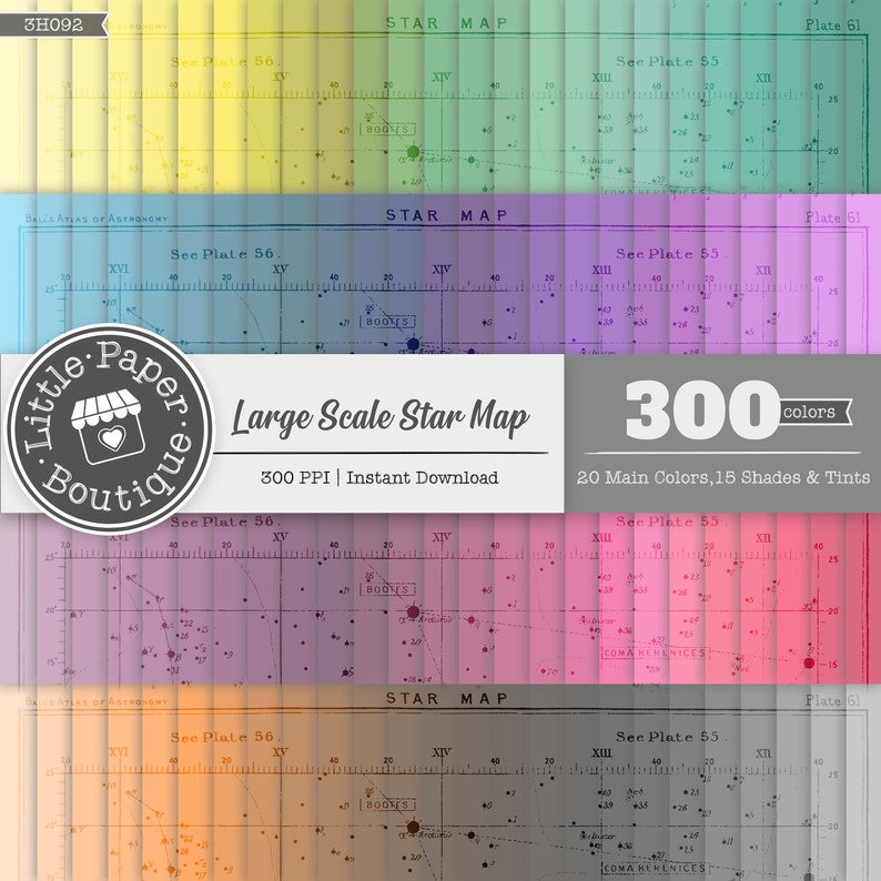 300pcs Star Map Rainbow Digital Paper Background for - Etsy