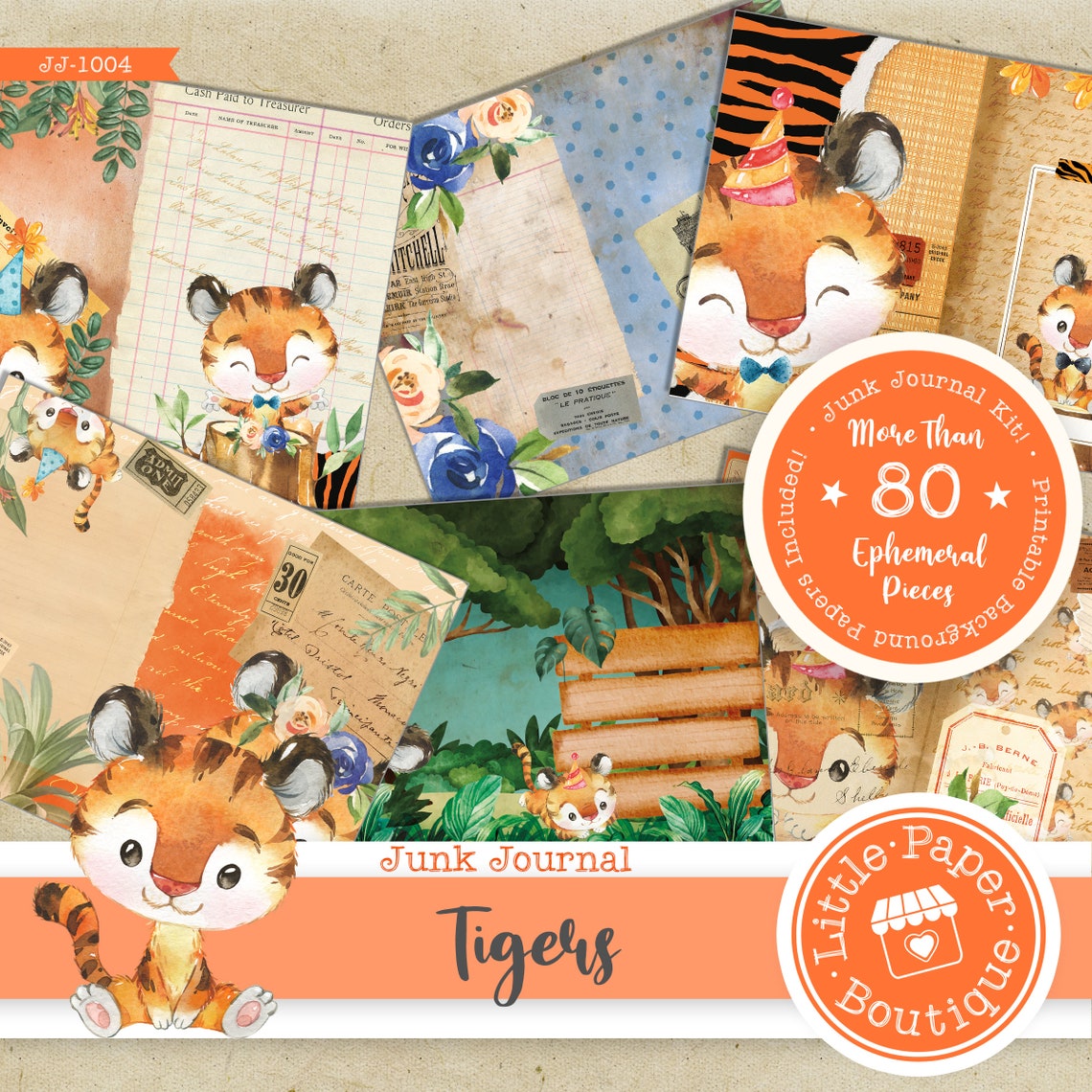 Tiger Jungle Digital Junk Journal Kit FULL KIT Bumble Bees - Etsy