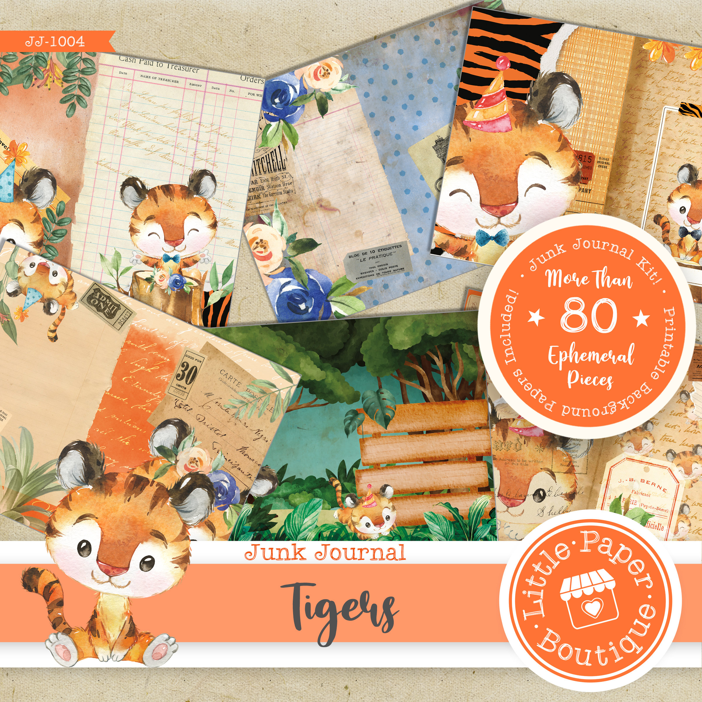 Tiger Jungle Digital Junk Journal Kit FULL KIT Bumble Bees - Etsy