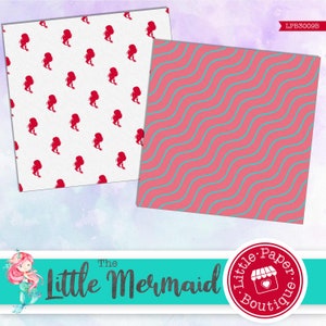 Little Mermaid Ariel 12x12 Digital Paper Pack,the Little Mermaid ...