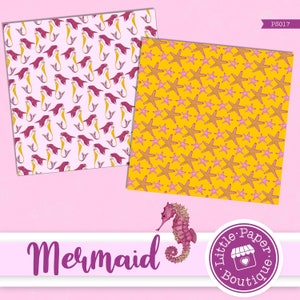 Mermaid Digital Paper, Summer Digital Paper, Sealife Digital Papers ...