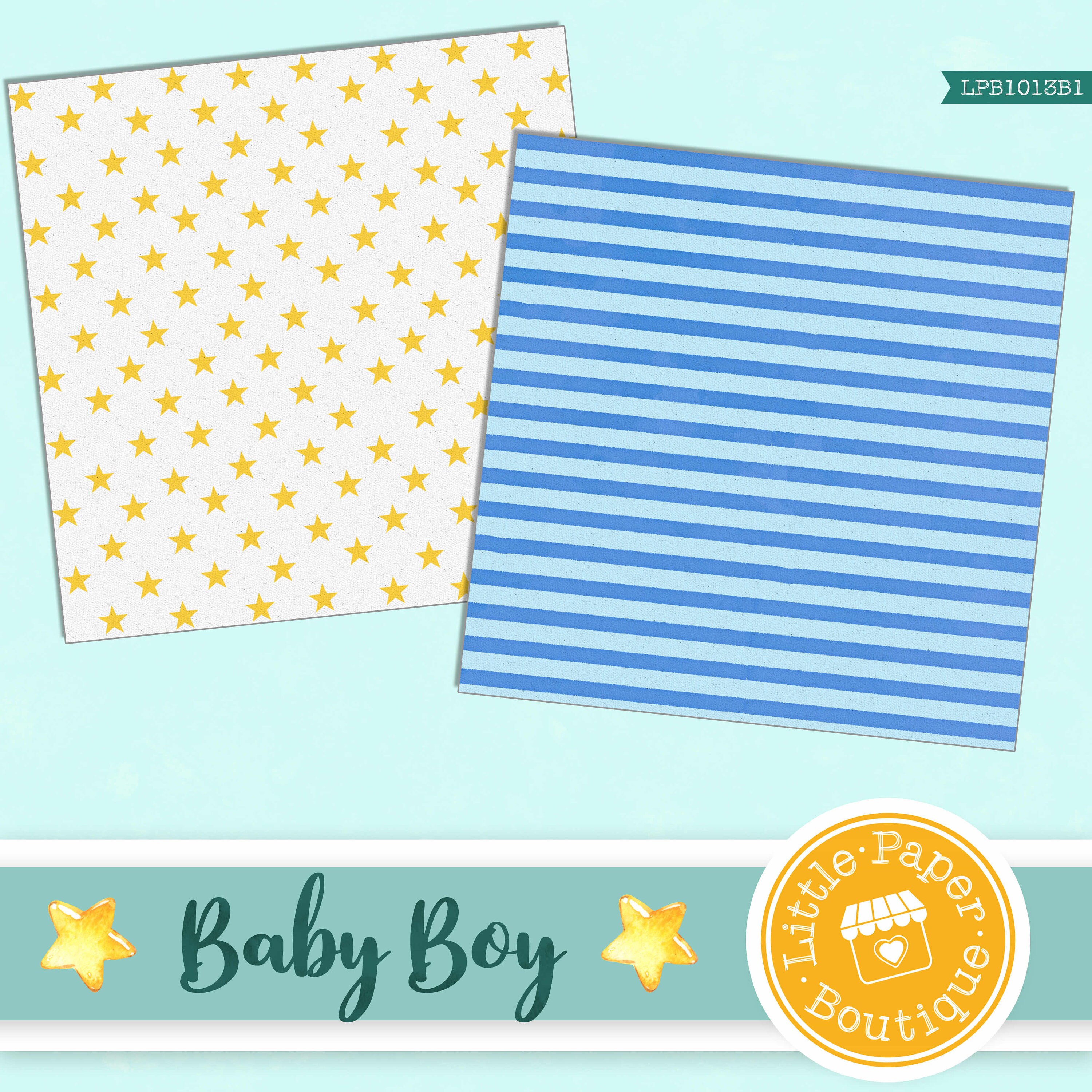 Baby Boy Digital Paper Baby Shower Scrapbook Blue & Grey - Etsy