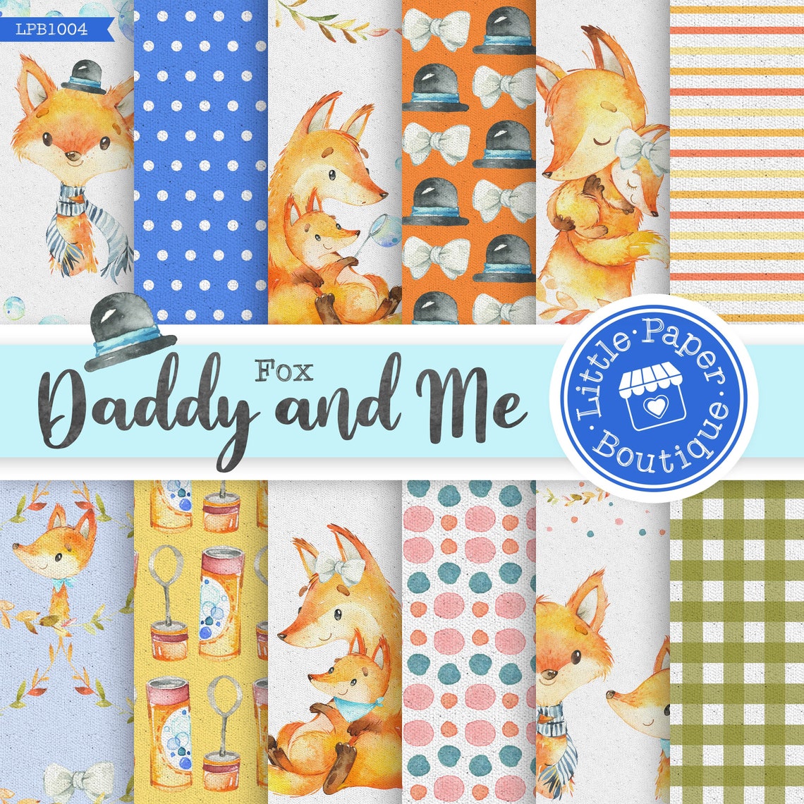 Red Foxes Digital Papers Pack Forest Animals Party - Etsy