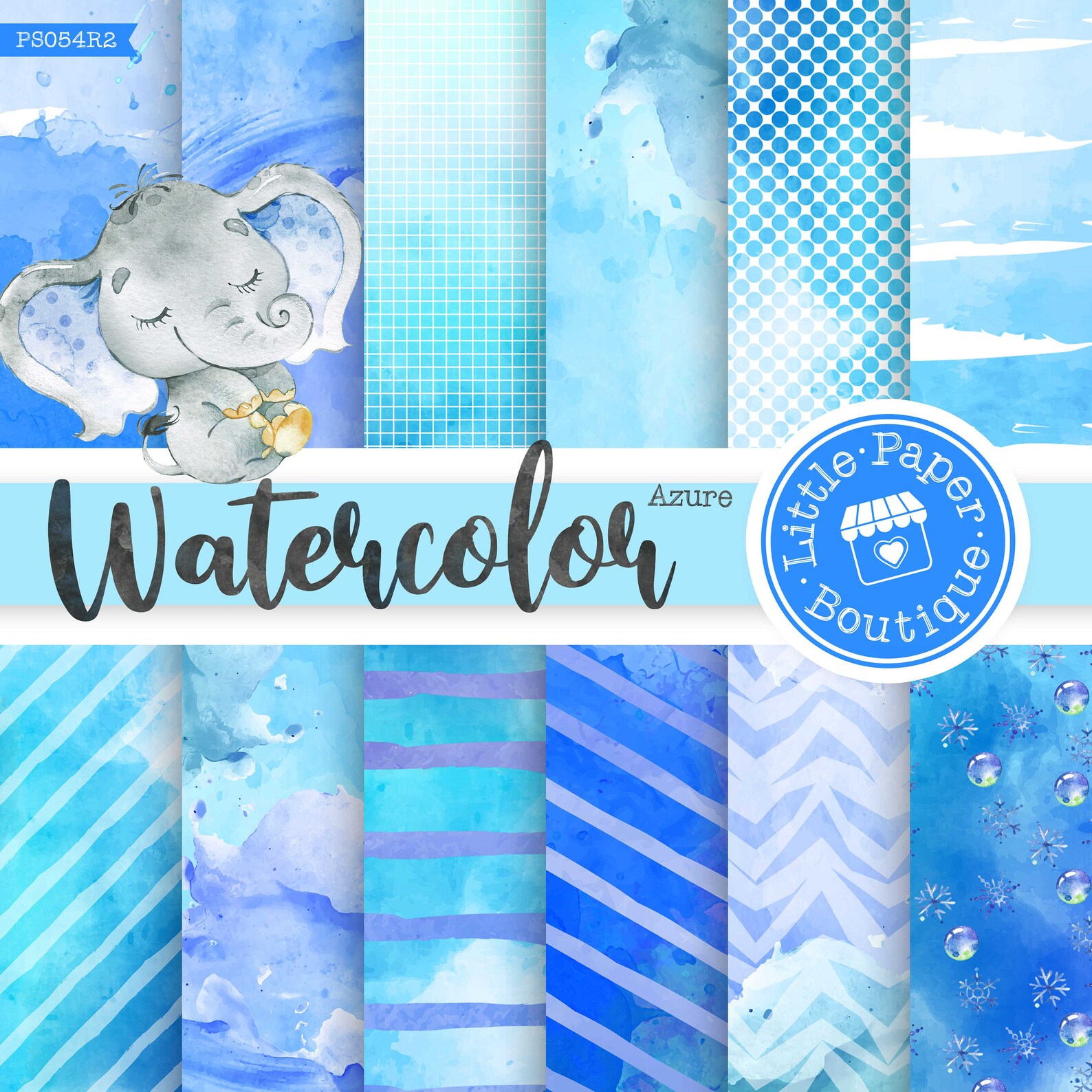 Teal Digital Scrapbook Paper Set Aqua Ocean Sea Water with | Etsy