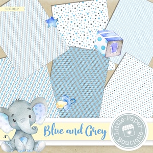 SEAMLESS A4 Letter Baby Blue Digital Paper, Blue, Grey, Baby Boy ...