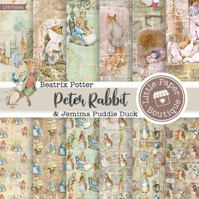 Peter Rabbit Paper Pack Beatrix Potter Digital Paper - Etsy