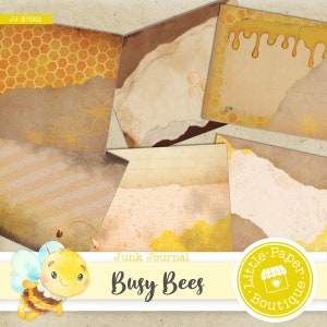 Honeybees Buzzing Digital Junk Journal Kit (FULL KIT) With Scrapbook ...
