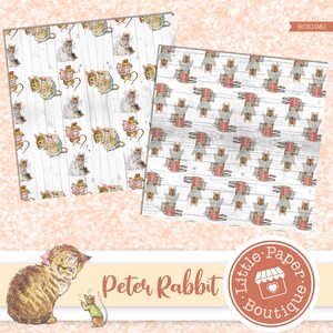 SEAMLESS Peter Rabbit by Beatrix Potter Digital Backgrounds A4 & Letter ...