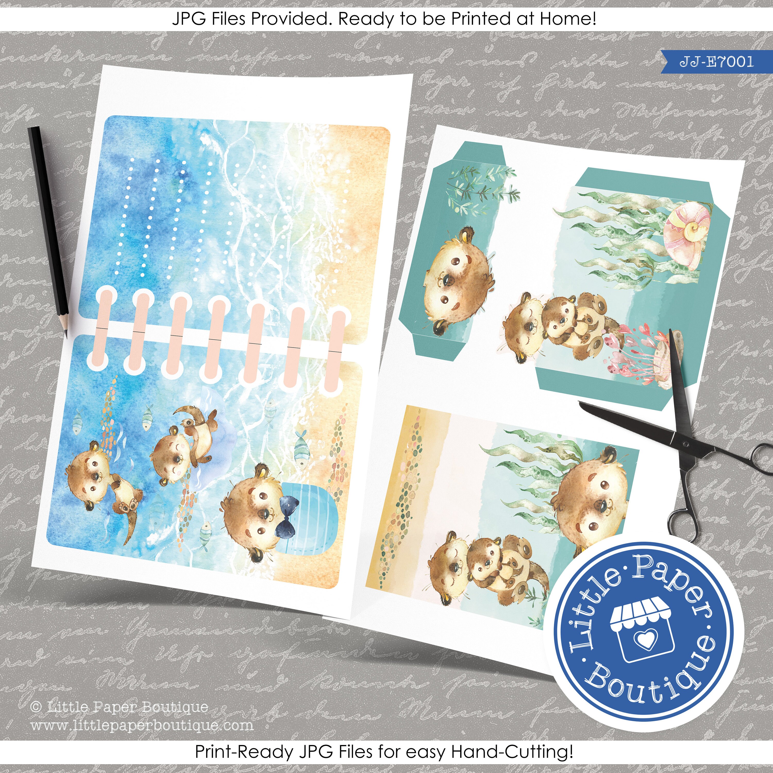 Sea Otters Family Digital Junk Journal Kit FULL KIT With - Etsy