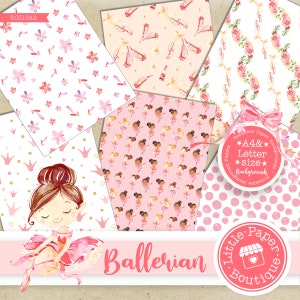 SEAMLESS A4 Letter Ballerina Digital Paper Digital Download Designs ...