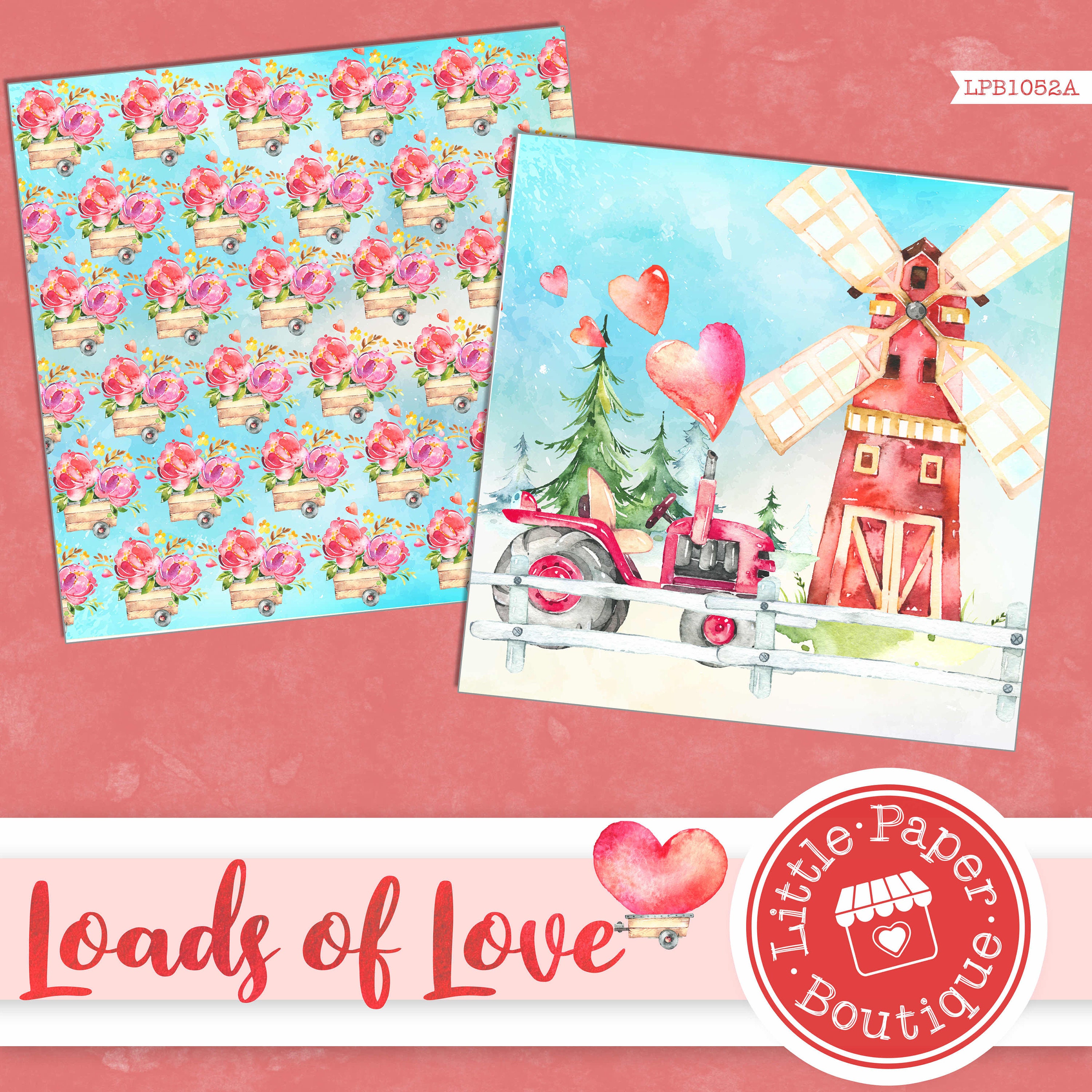 Watercolor Sweet Valentine Digital Paper Pack Romantic Hand - Etsy