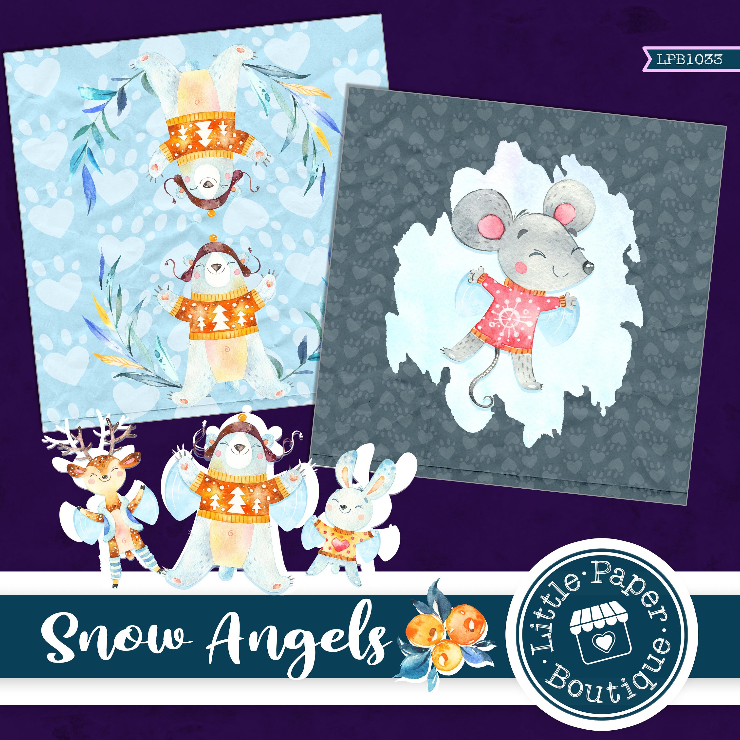 Winter Digital Paper Pack Snow Digital Paper Christmas - Etsy