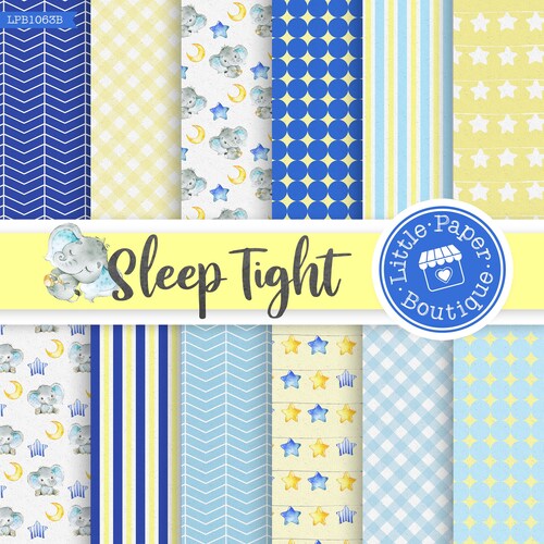 Baby Elephants Digital Paper Pack - Etsy