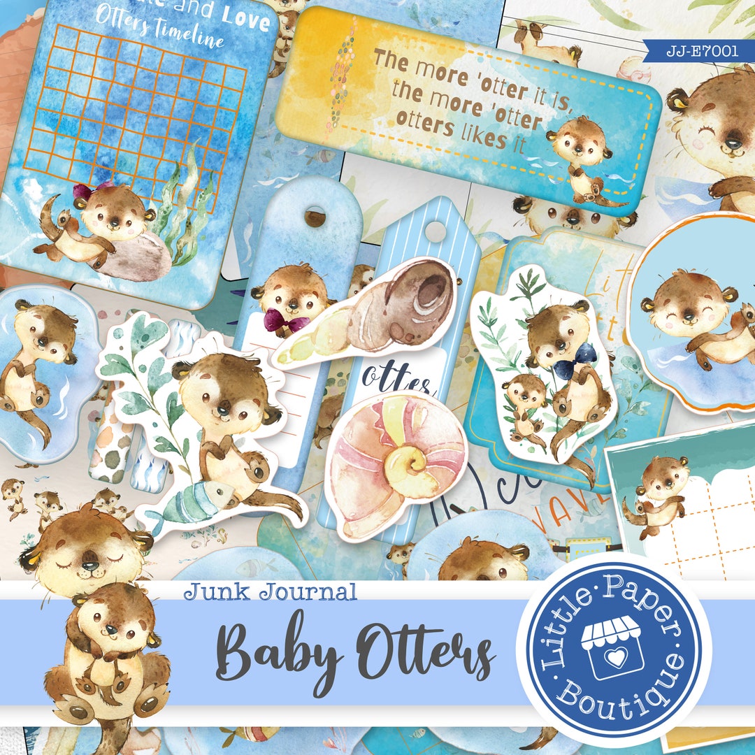 Sea Otters Family Digital Junk Journal Kit (FULL KIT) With Scrapbook ...