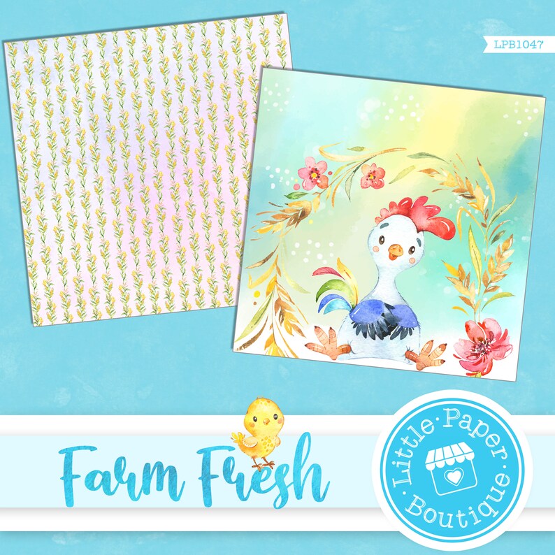 Farm Digital Paper Farm Animal Digital Paper Animal Digital | Etsy