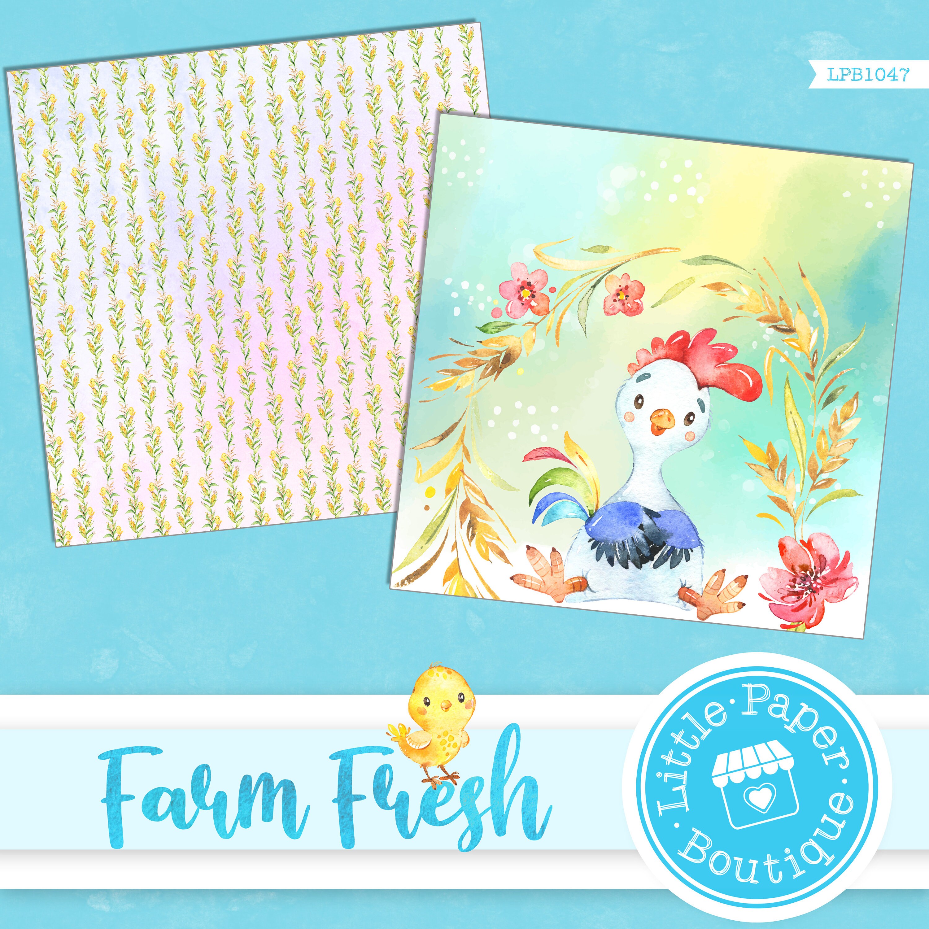 Farm Digital Paper Farm Animal Digital Paper Animal Digital - Etsy