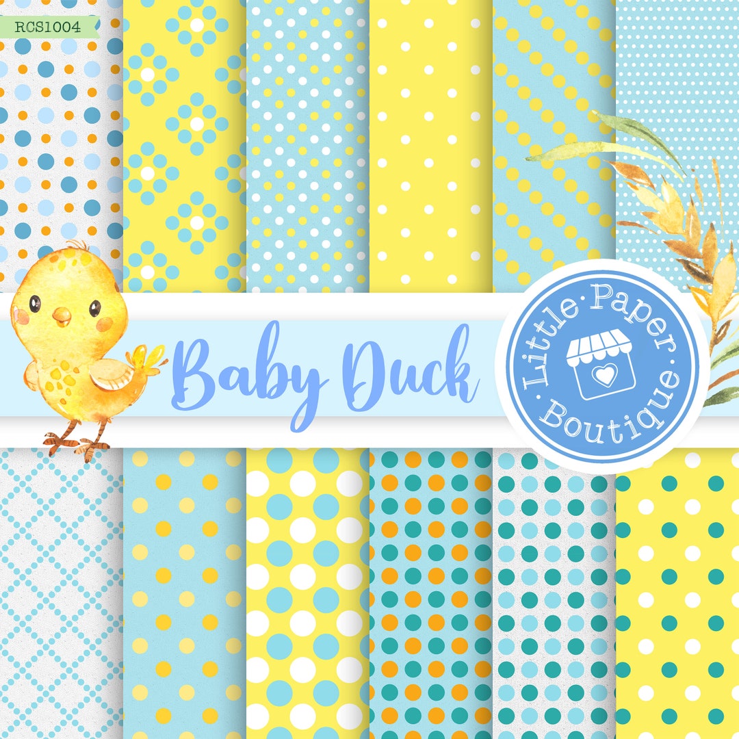 Rubber Duck Digital Paper, Baby Shower Baptism, Birthday, Scrapbooking ...