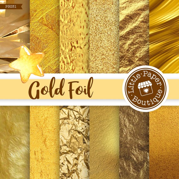 Gold Digital Paper Gold Foil Paper Backgrounds Set of 12 Jpgs | Etsy