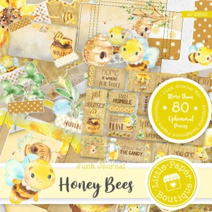 Honey Bees Digital Junk Journal Kit (FULL KIT) Bumble Bees and Hives ...