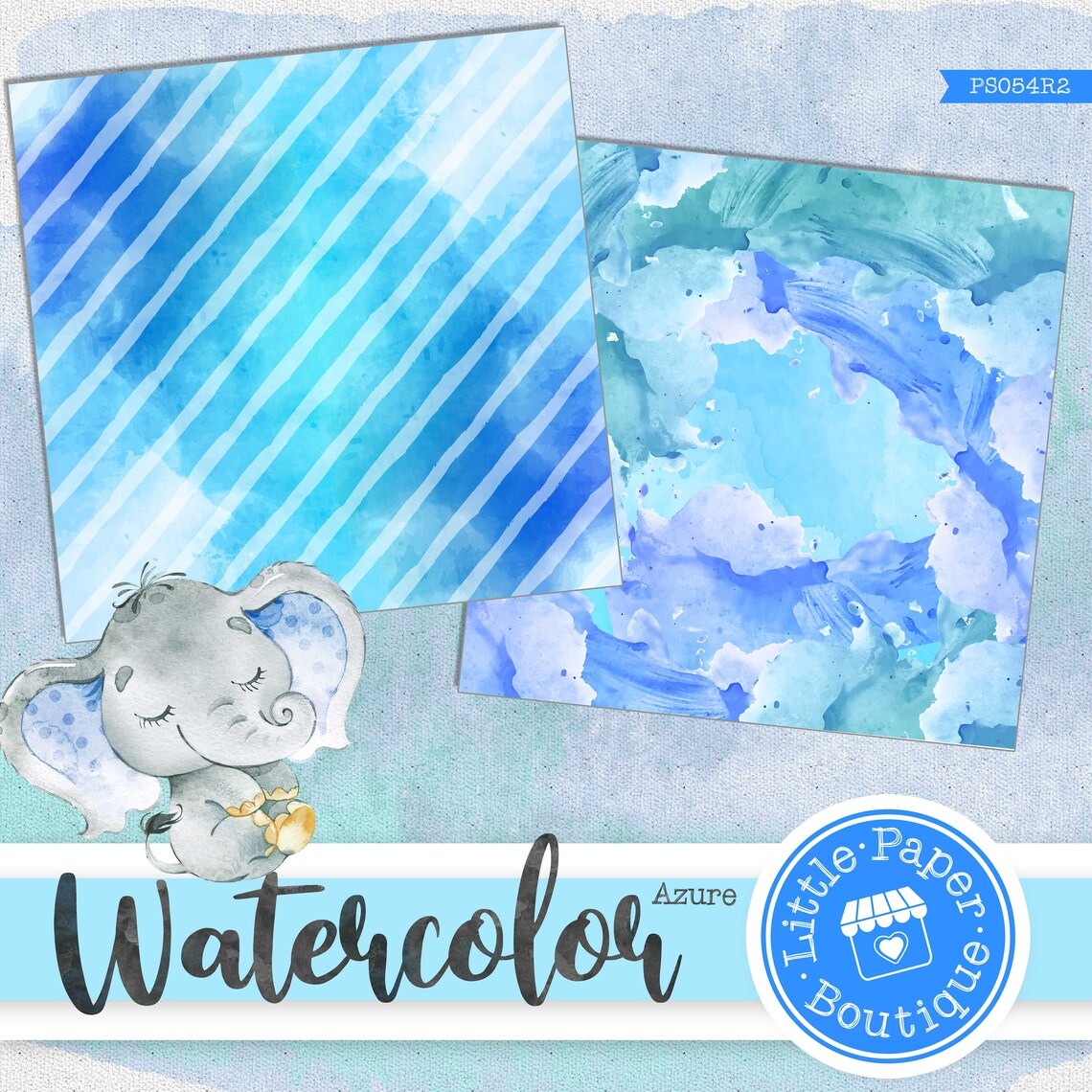 Teal Digital Scrapbook Paper Set Aqua Ocean Sea Water with | Etsy