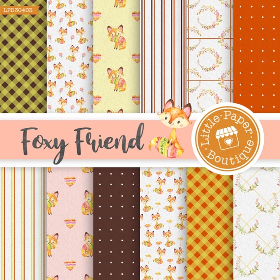 Fox Print Scrapbook Paper Fox Paper Fox Pattern Arctic | Etsy