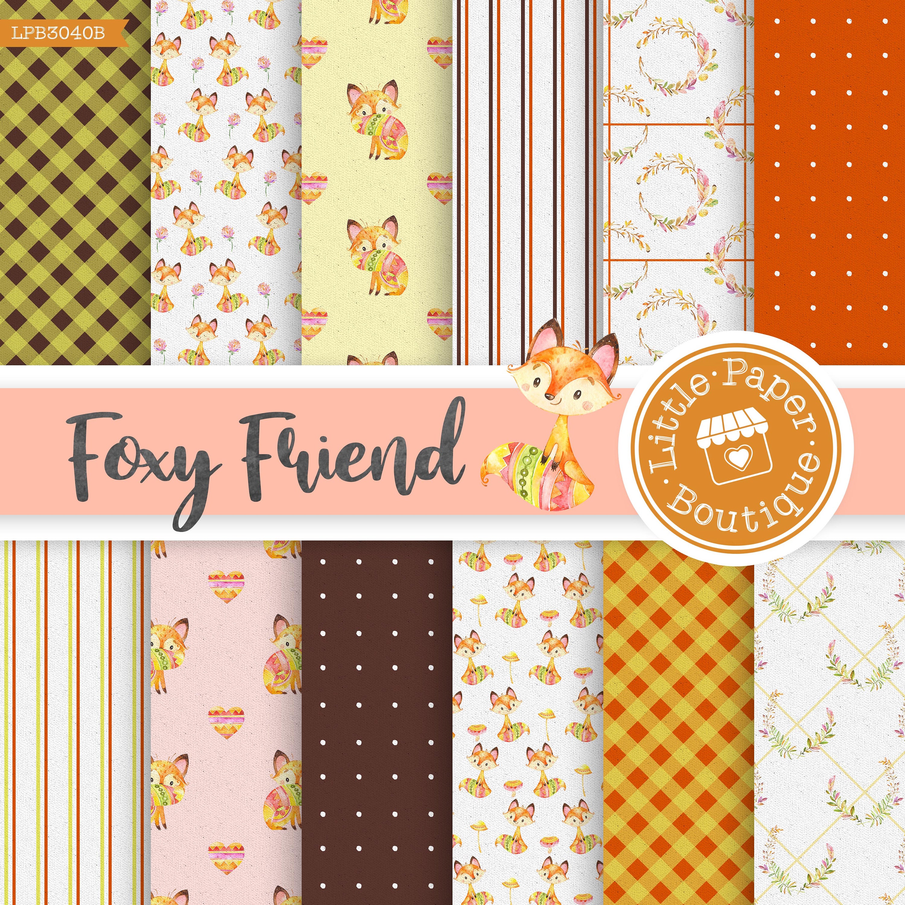 Fox Scrapbook Paper